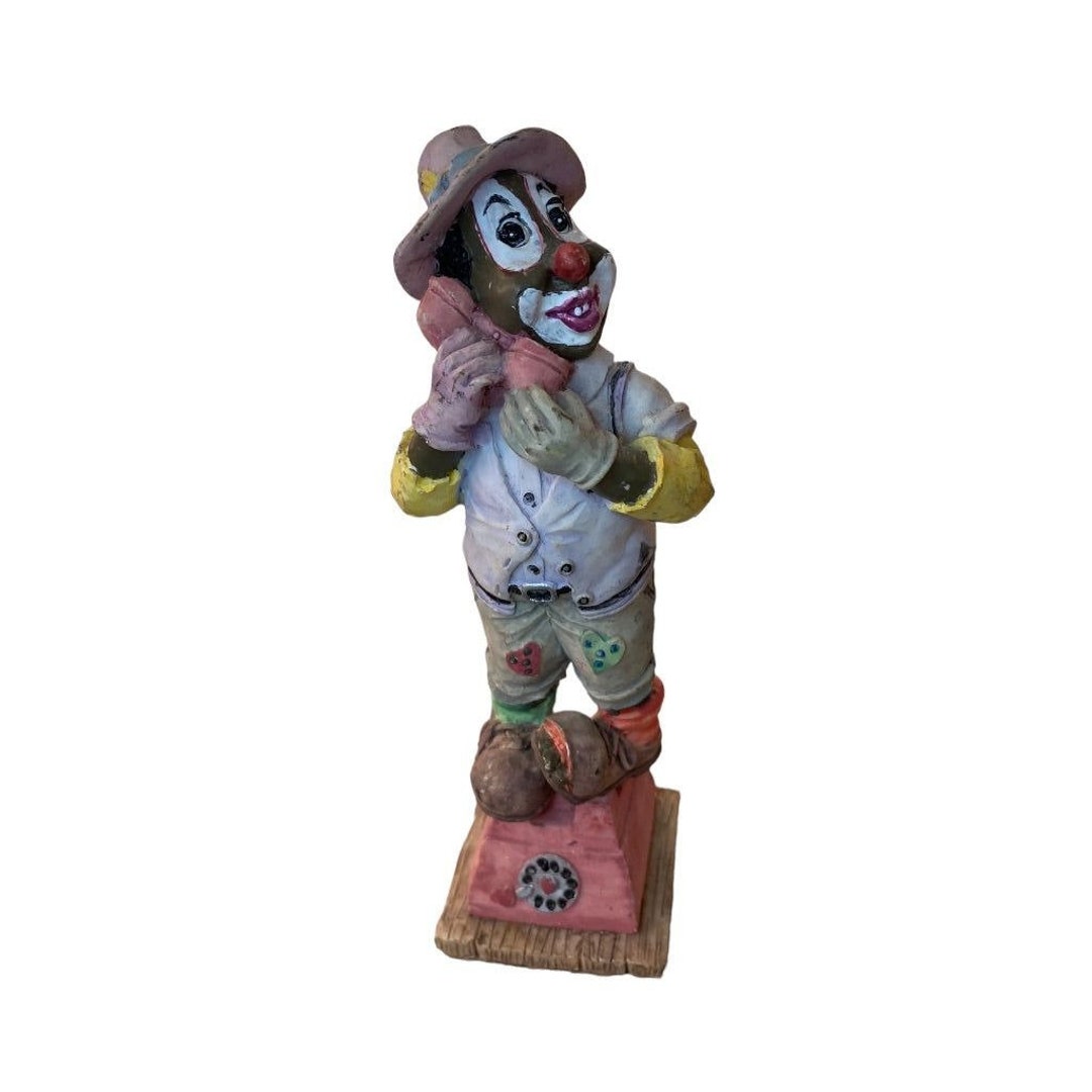 1995 Resin Clown Figurine Brown Skin Standing on Phone Cute 6 - Etsy