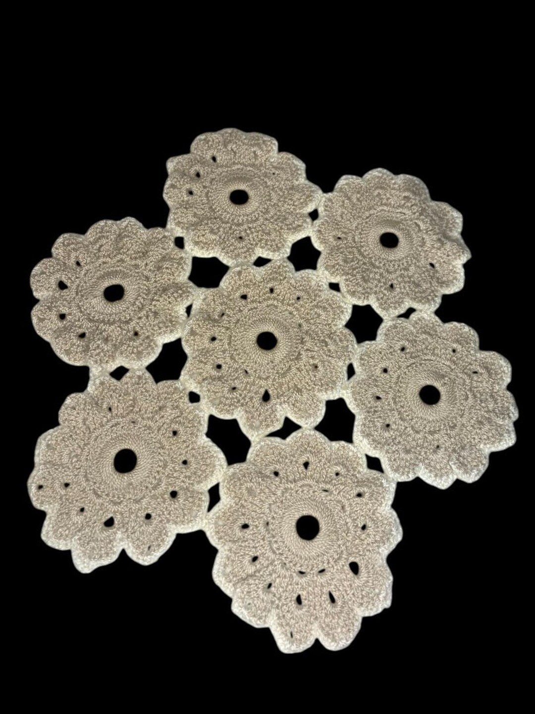 Vintage Crocheted Doily Pieced Pattern Beige Ivory Trim 11.5 Inches - Etsy