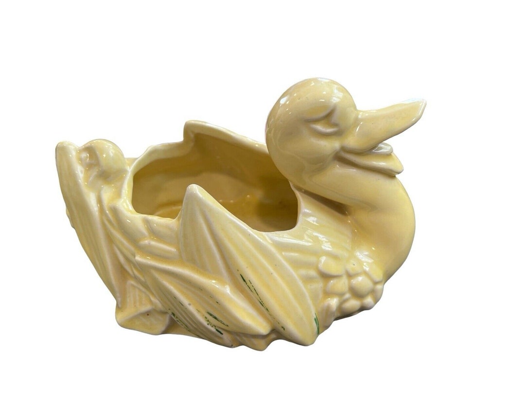 Mccoy 1950's Art Pottery Duck Planter Was Painted Paint Worn Off - Etsy