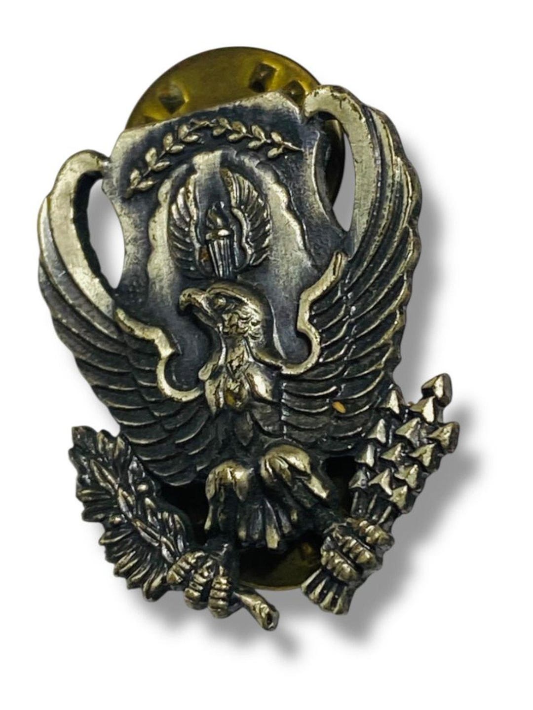 Vintage US Air Force ROTC Eagle Badge Pin 1" Silvertone - Etsy