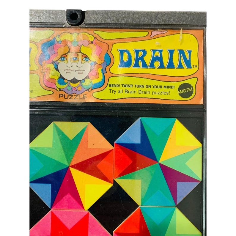 1969 Block Shock Psychadelic BRAIN DRAIN Puzzle by Mattel Vintage Brain ...