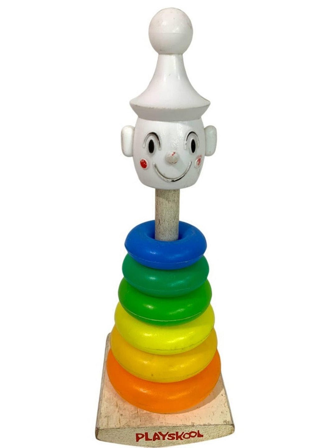 1960s Playskool Teach a Tot Stacking Clown Toy Incomplete Rocking ...