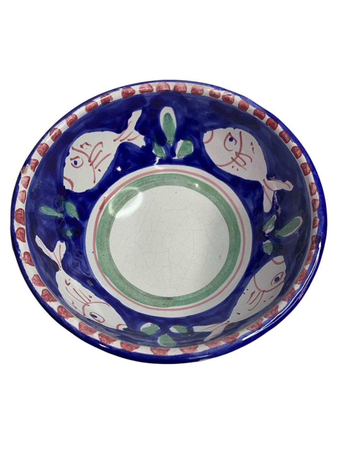 La Musa Vintage Italy Ceramic Fish Cereal Soup Bowl Repaired 6 Inch - Etsy