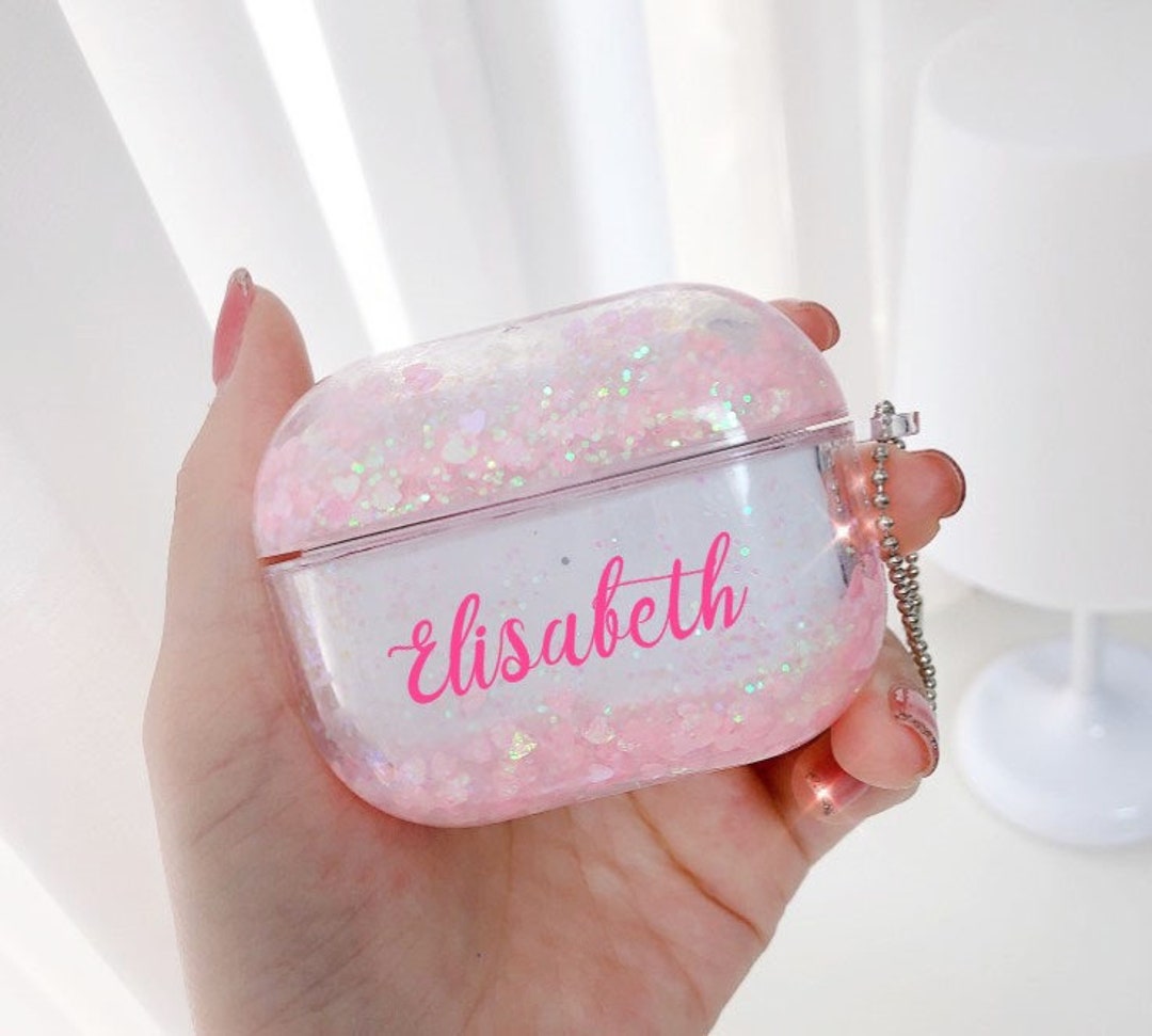 Custom Name Glitter AirPod 3 Case,liquid Airpods Pro Case Keychain Holder,glitter Liquid ...
