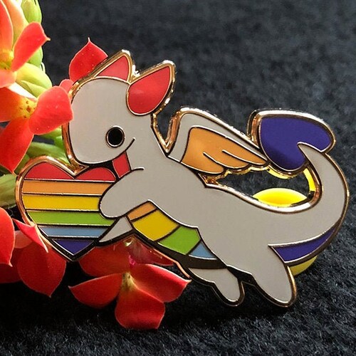 Genderfluid Pride Dragon Enamel Pin | Etsy