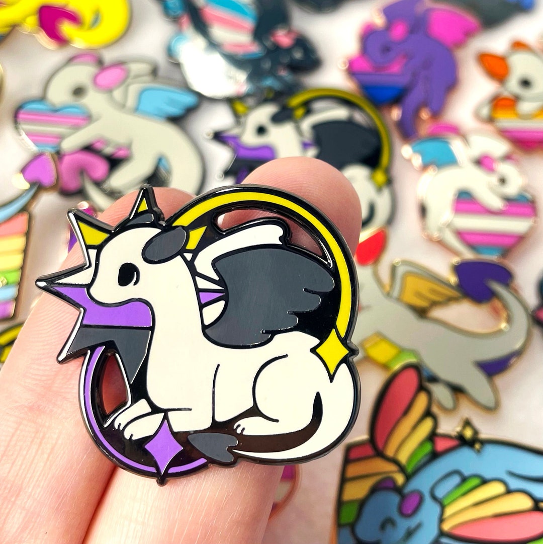 1.25 Inch LGBT+ Starry Non-binary Pride Dragon Enamel Pin - Etsy