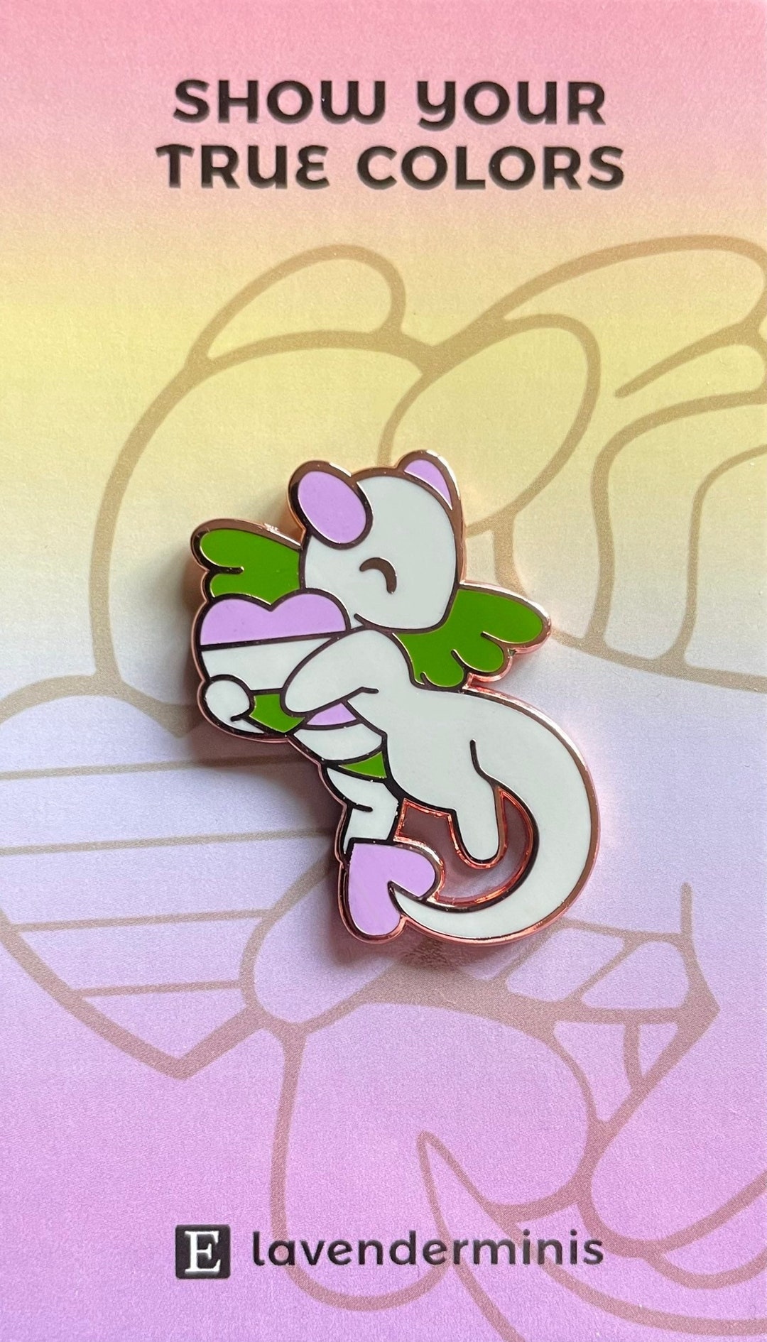 1.25 Inch Genderqueer Pride Dragon Rose Gold Enamel Pin - Etsy