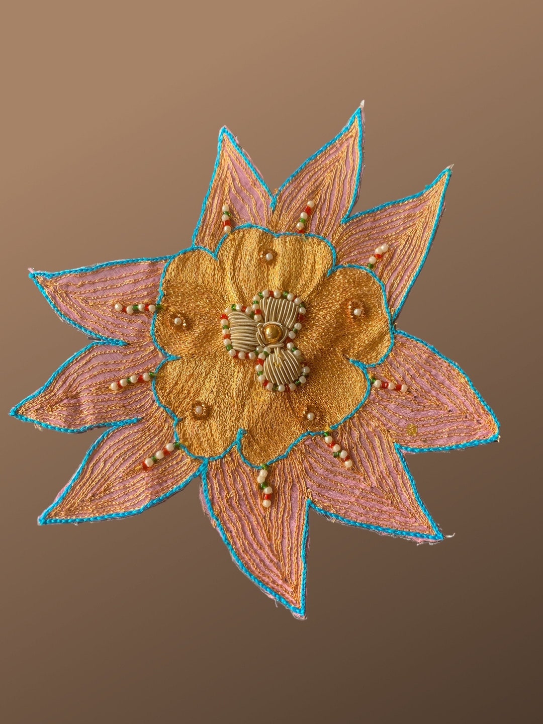 Antique Applique Embroidered Flower Embroidery Patch Ready to - Etsy