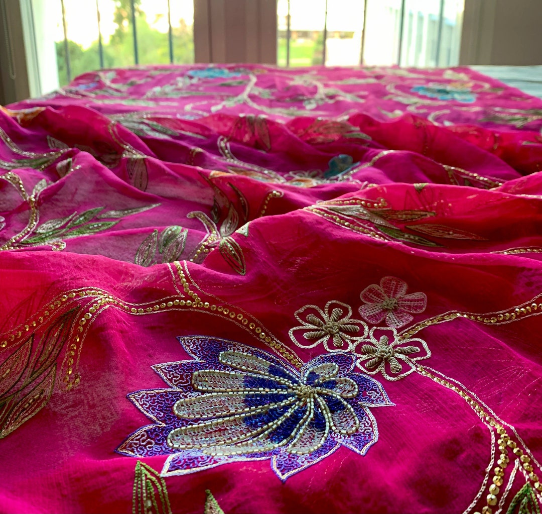 Vintage Embroidered Silk Shawl Private Collection of Rare - Etsy