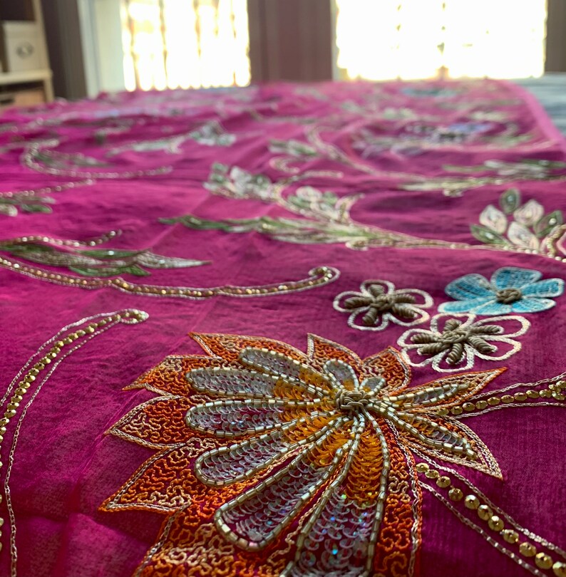 Vintage Embroidered Silk Shawl Private Collection of Rare - Etsy