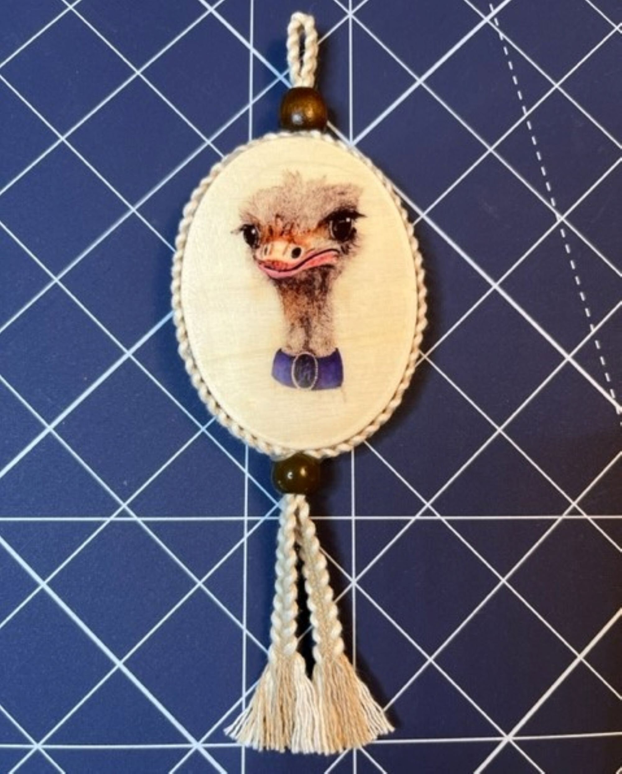 Olivia Ostrich Medallion, Plant Decoration, Plant Pet, Ostrich Ornament ...