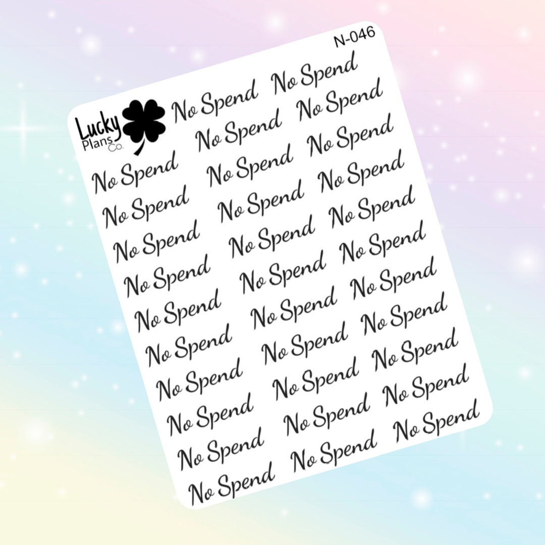 No Spend Stickers - Etsy