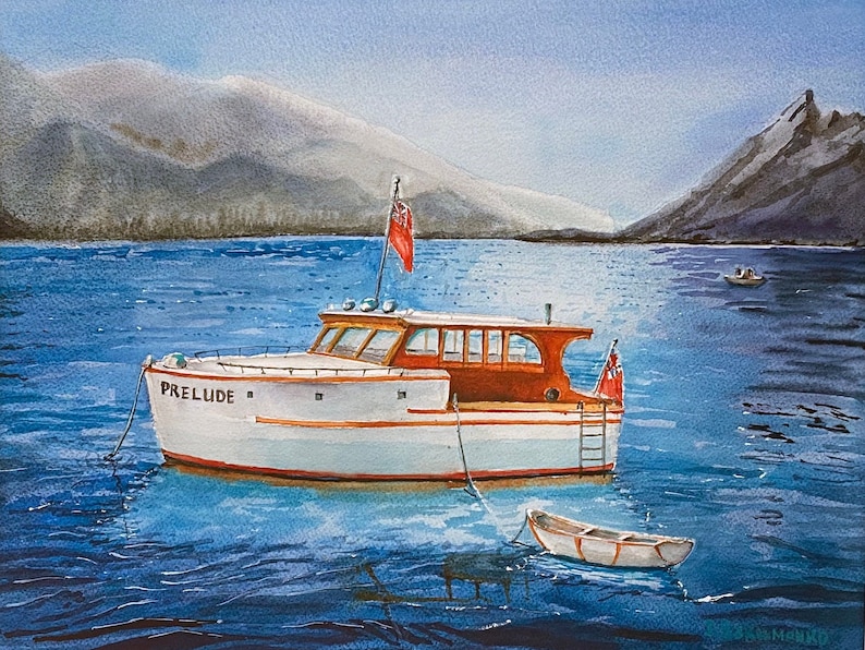 Custom Boat Painting in Watercolor- Boat Art-yacht Portrait-sailing ...