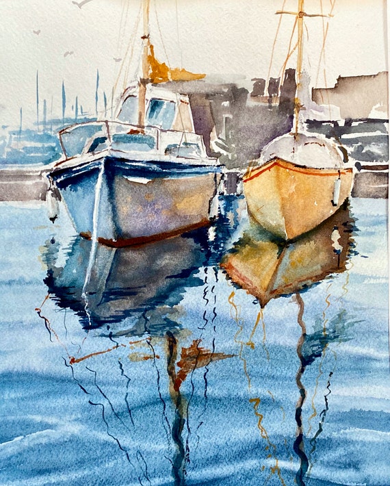 Custom Boat Painting in Watercolor Boat Art-yacht | Etsy