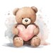 Teddy Bear and Heart Clipart, 12 High Quality Jpgs, Digital Download ...