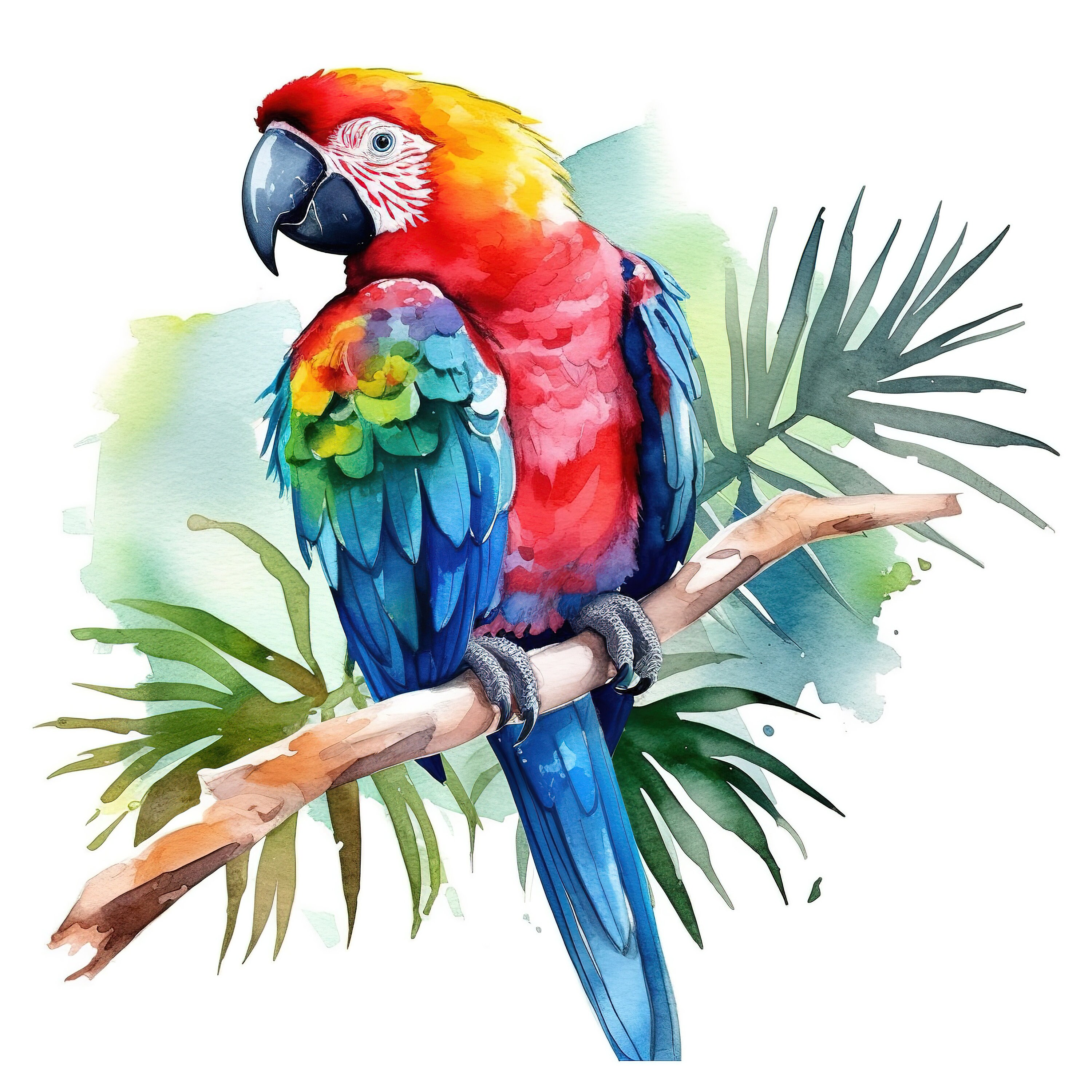 Colorful Parrot Clipart 12 High Quality JPG, Digital Download, Craft ...