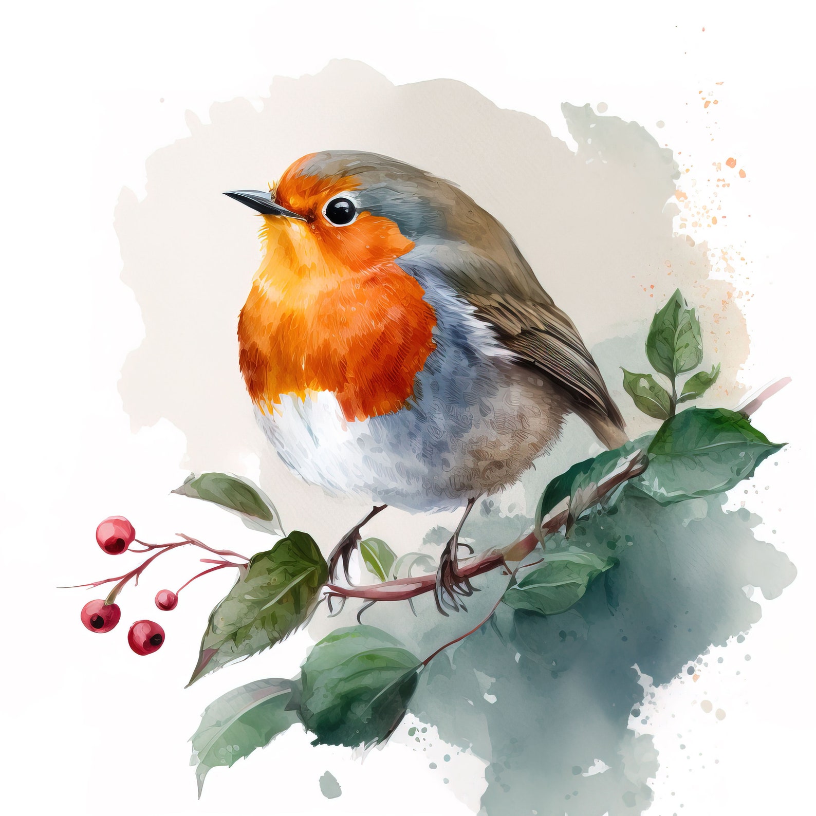 Cute Robin 12 JPG, Digital Download, Commercial Use, Clipart for Craft ...