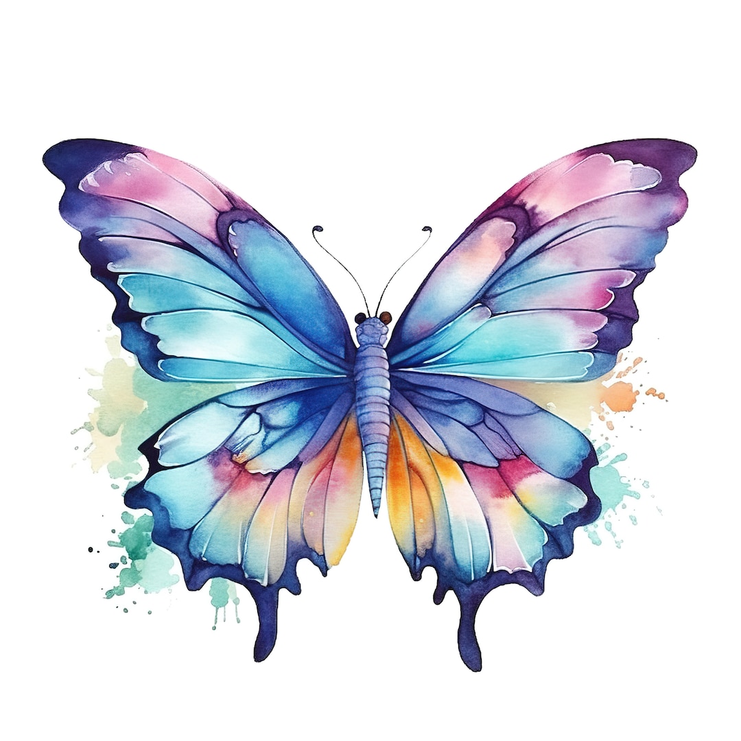 Fantastic Watercolor Butterfly Clipart 12 High Quality JPG, Digital ...