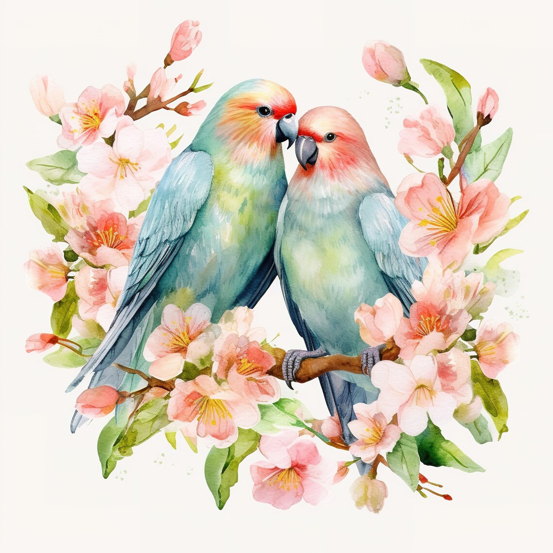 A Pair of Cute Birds Clip Art, 12 High Quality Jpg_digital Download ...