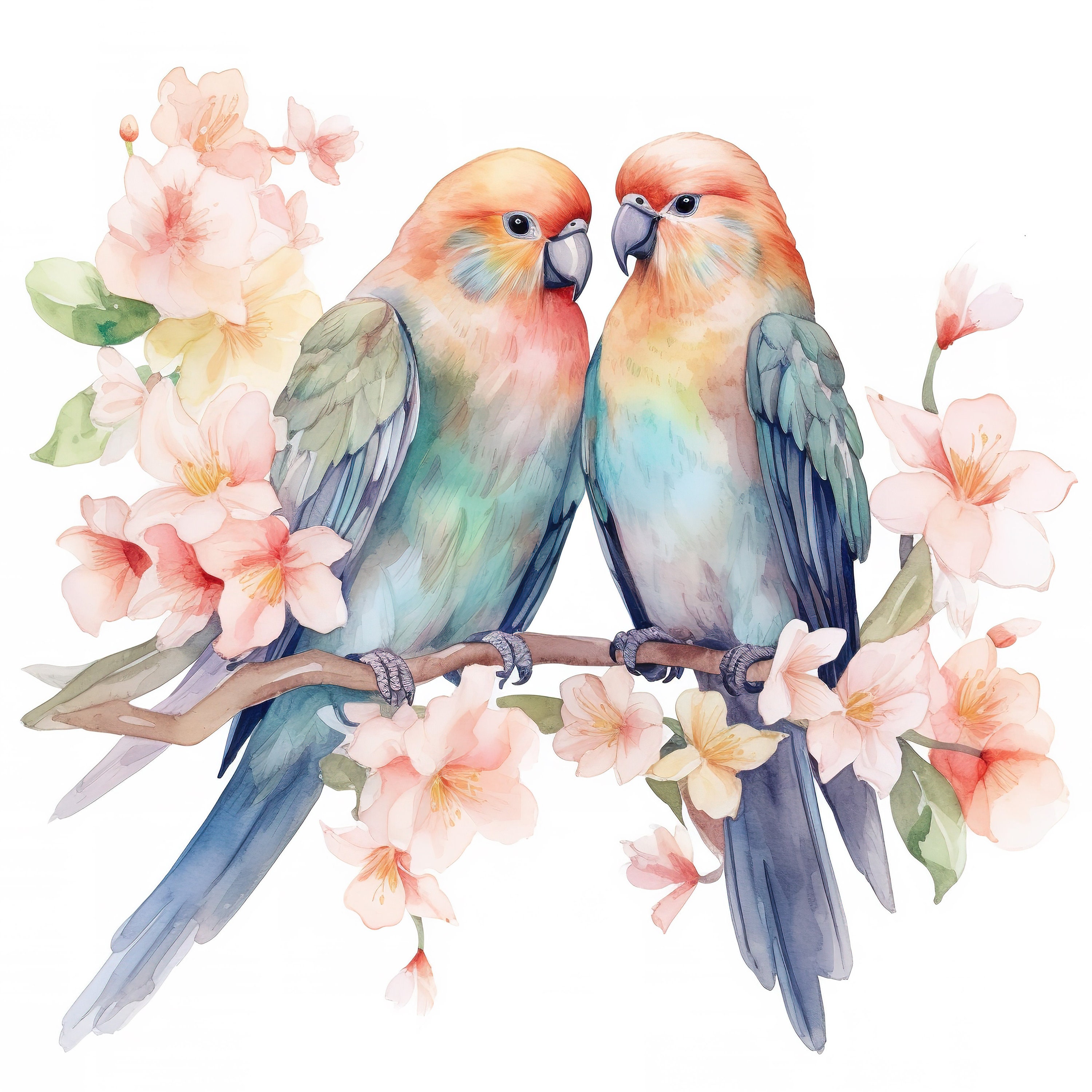 A Pair of Cute Birds Clip Art, 12 High Quality Jpg_digital Download ...