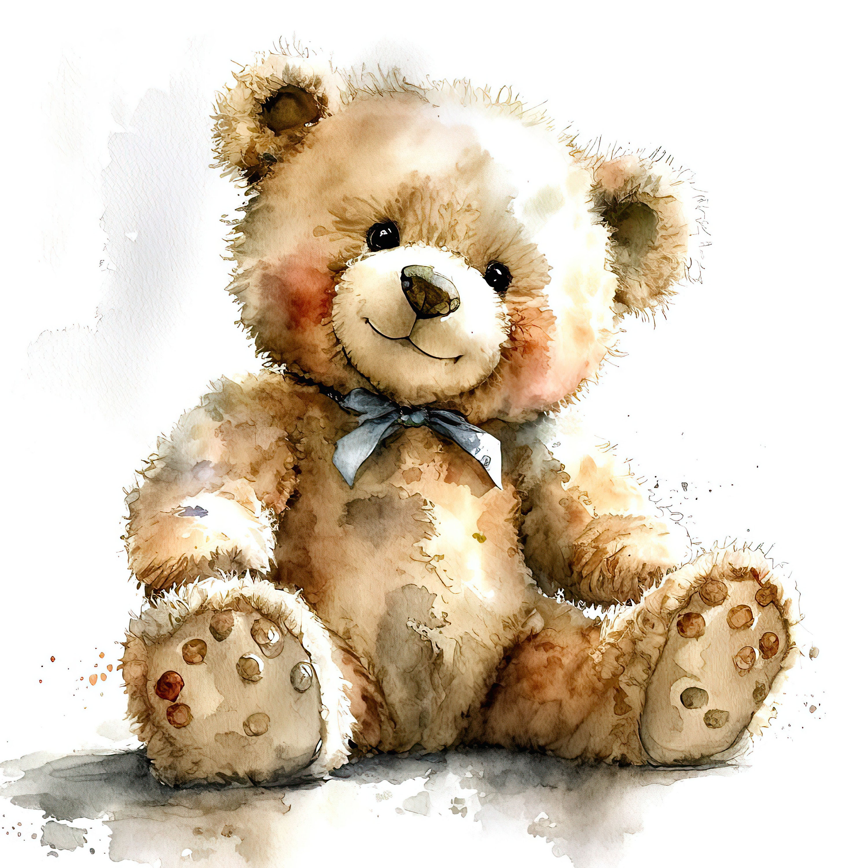 Watercolor Teddy Bear Clipart 12 High Quality Jpgs Digital - Etsy UK