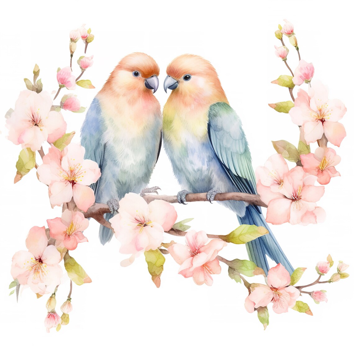 A Pair of Cute Birds Clip Art, 12 High Quality Jpg_digital Download ...