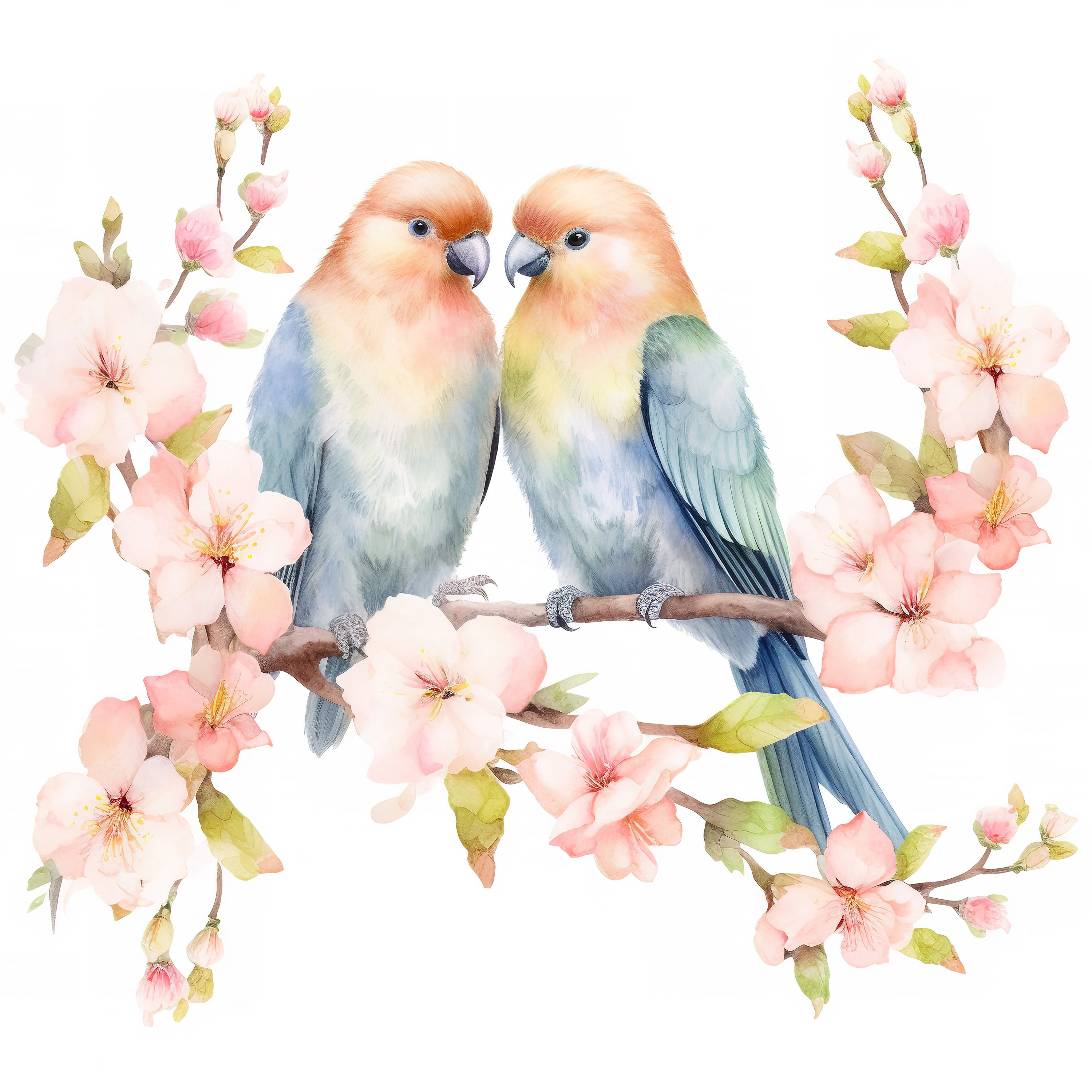 A Pair of Cute Birds Clip Art, 12 High Quality Jpg_digital Download ...
