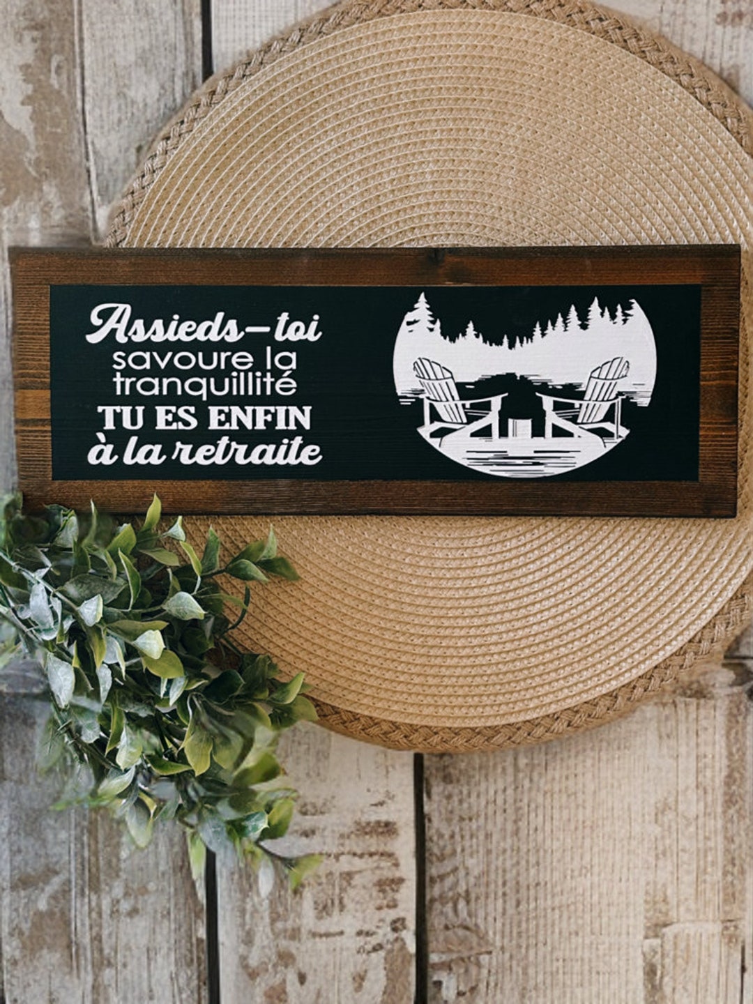 Affiche En Bois Peinte Citation Sur La Retraite Cadeau Parfait Pour ...