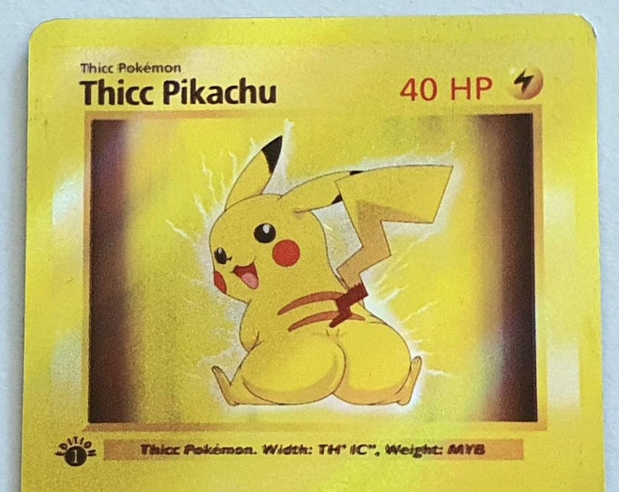 Thicc Pikachu Holographic Custom Made Pokemon Card - Etsy