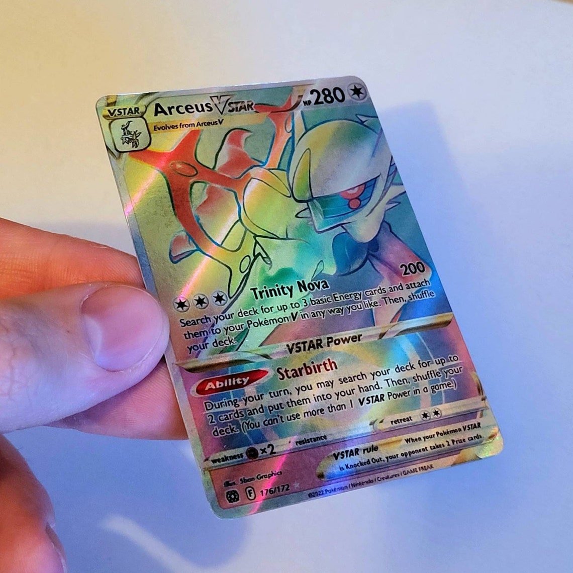 Rainbow Arceus Vstar Holo Custom Made Pokemon Card | Etsy Canada