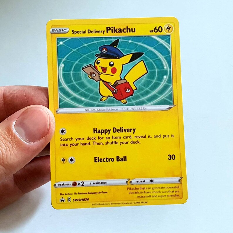 Special Delivery Pikachu Holo Custom Made Pokemon Card - Etsy