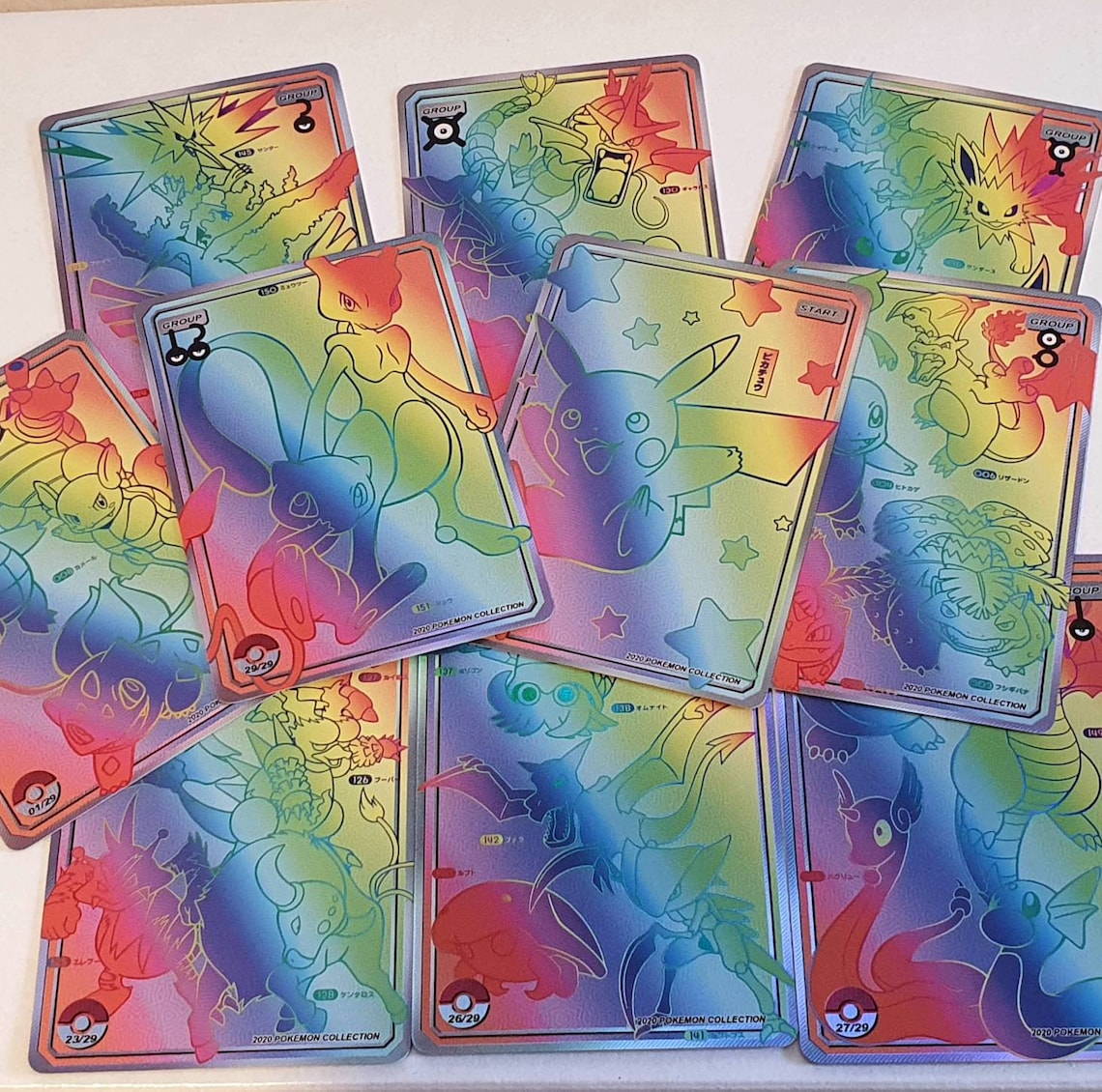 5 Rainbow Pokemon Cards HOLOGRAPHIC Random Custom Made | Etsy