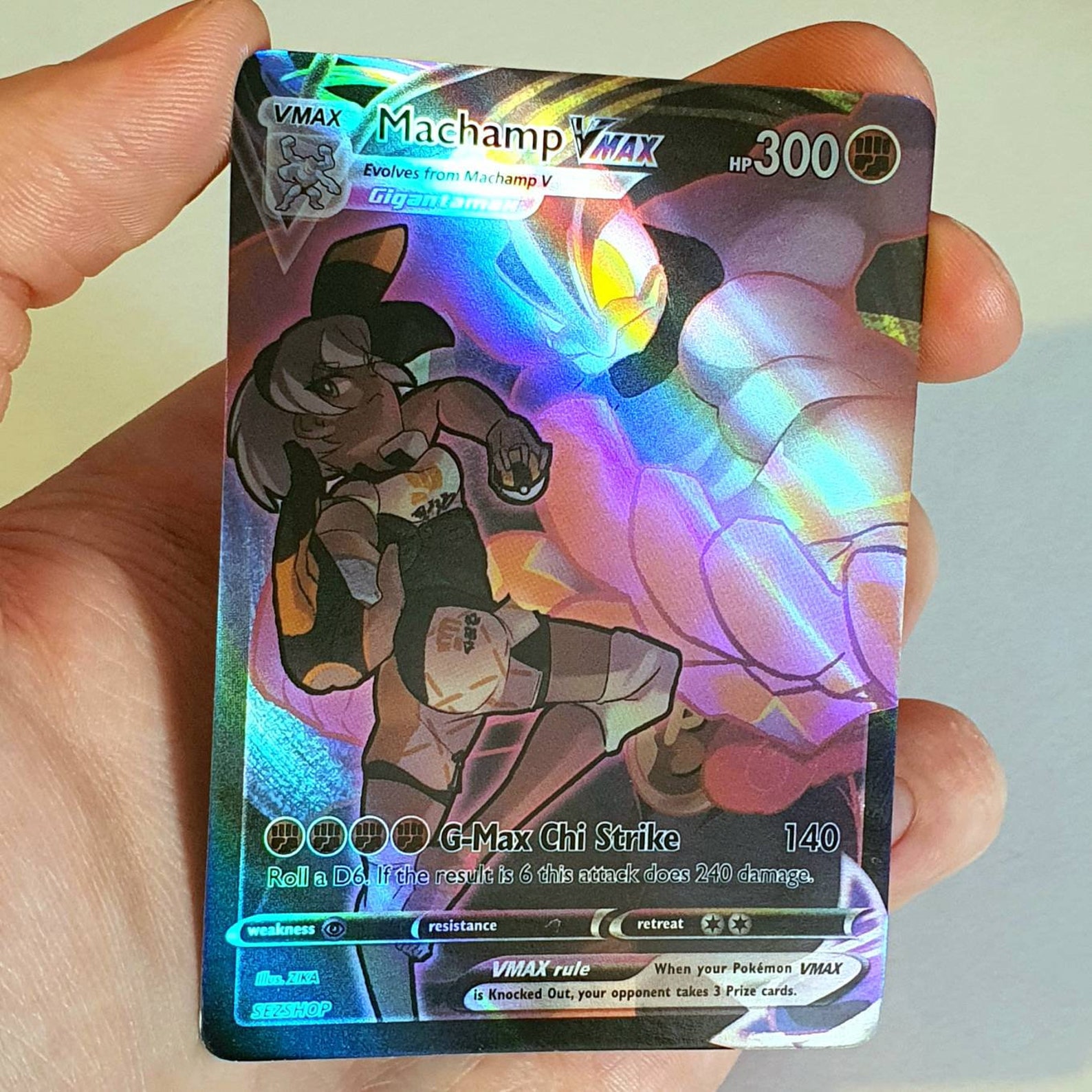 Machamp Vmax Holographic Custom Made Pokemon Card Etsy Machamp Vmax Holographic Custom Made Pokemon Card Etsy