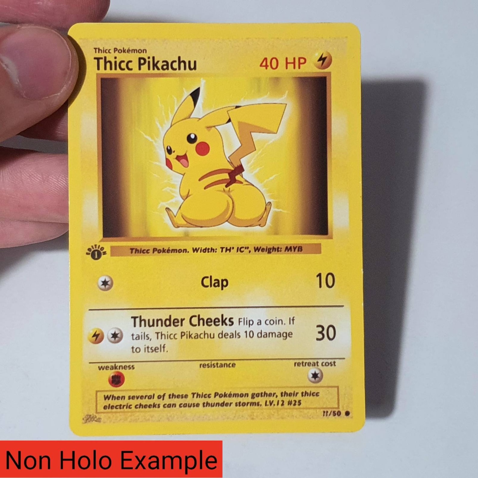 Thicc Pikachu Pokemon Card - Printable Cards
