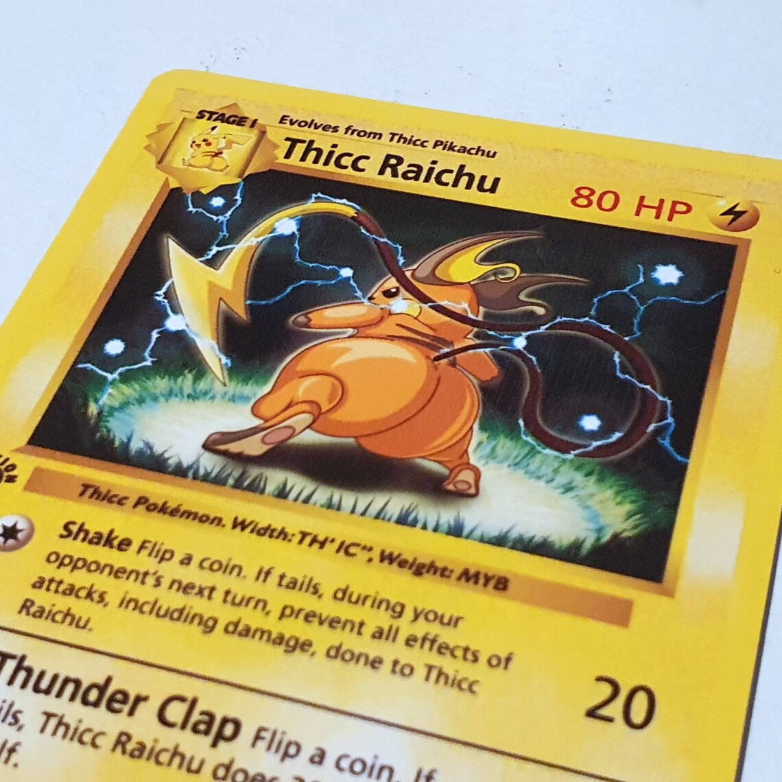 Thicc Raichu Holographic Custom Made Pokemon Card | Etsy