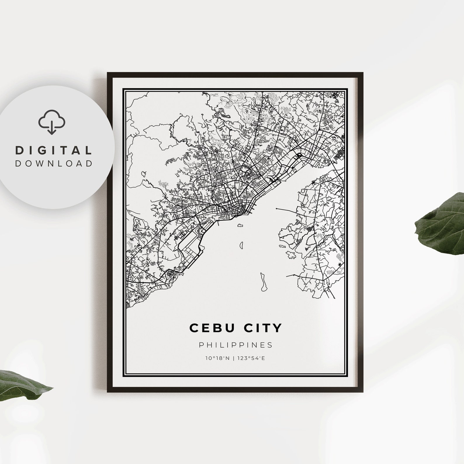 Cebu City Map Print Philippines Map Art Poster Printable | Etsy