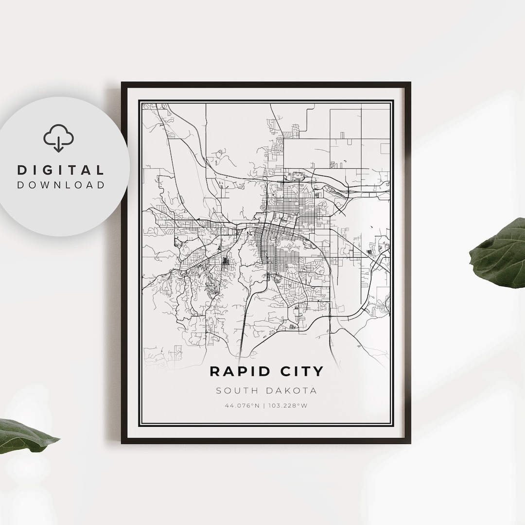 Rapid City South Dakota Map Art Print (digital Download), NP282 - Etsy