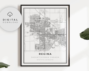 Regina RCMP Horse Print | Map of Regina Saskatchewan | Digital Download ...