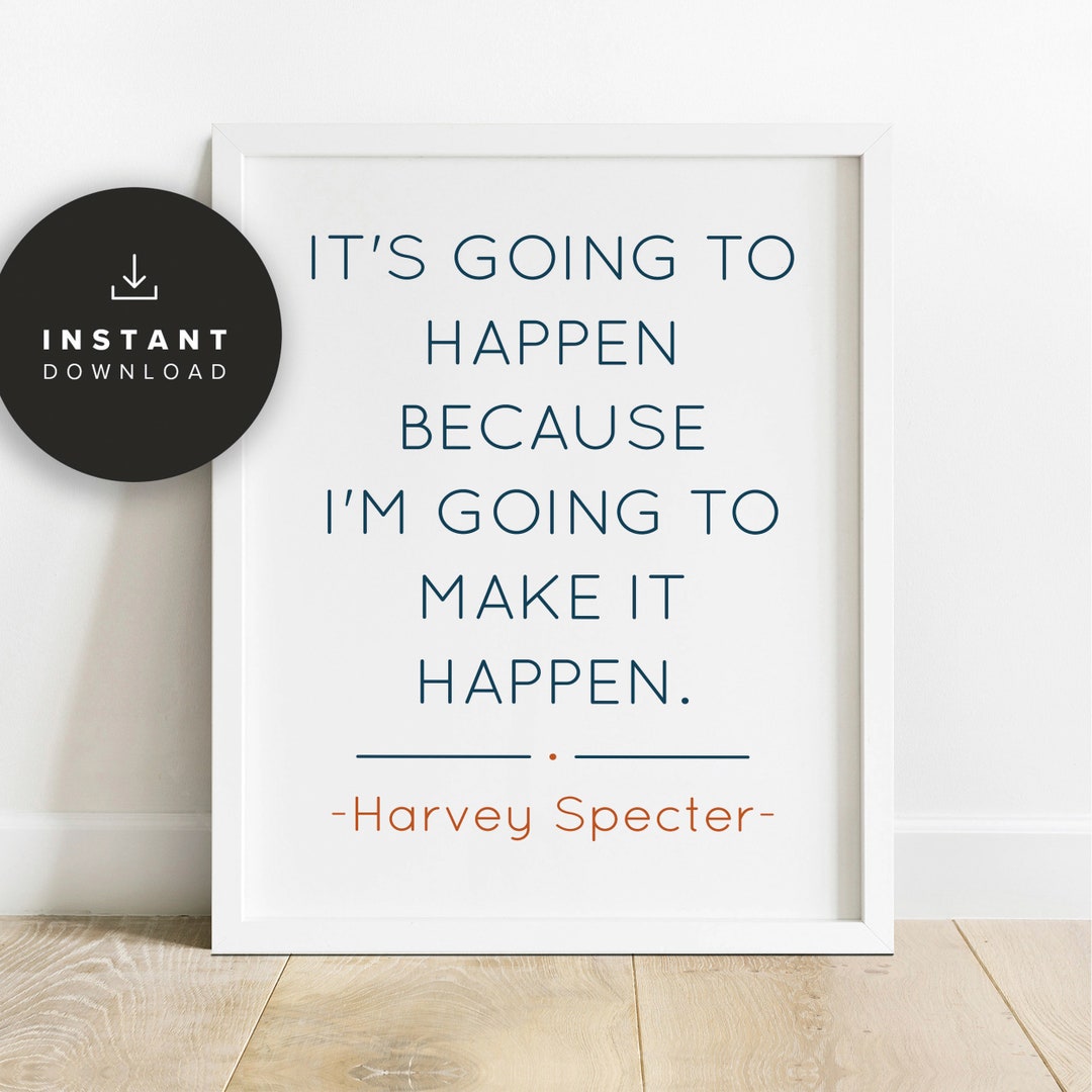 Harvey Specter Poster, Printable, Harvey Specter Quote, Suits Tv Show ...
