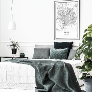 Lund Map Print, Sweden Map Art Poster, Printable City Street Road Map ...