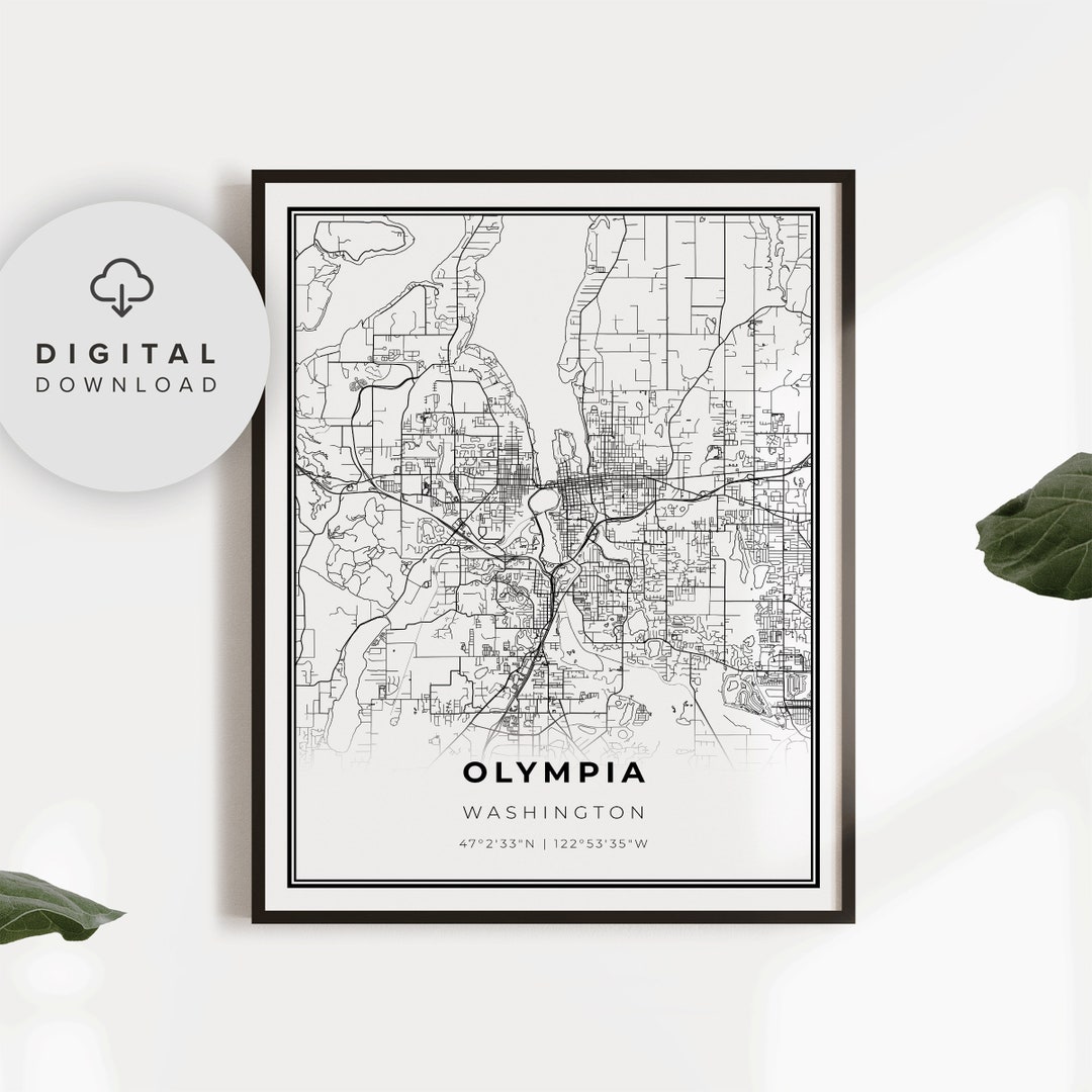 Olympia Washington Map Art Print, City Street Map (digital Download ...