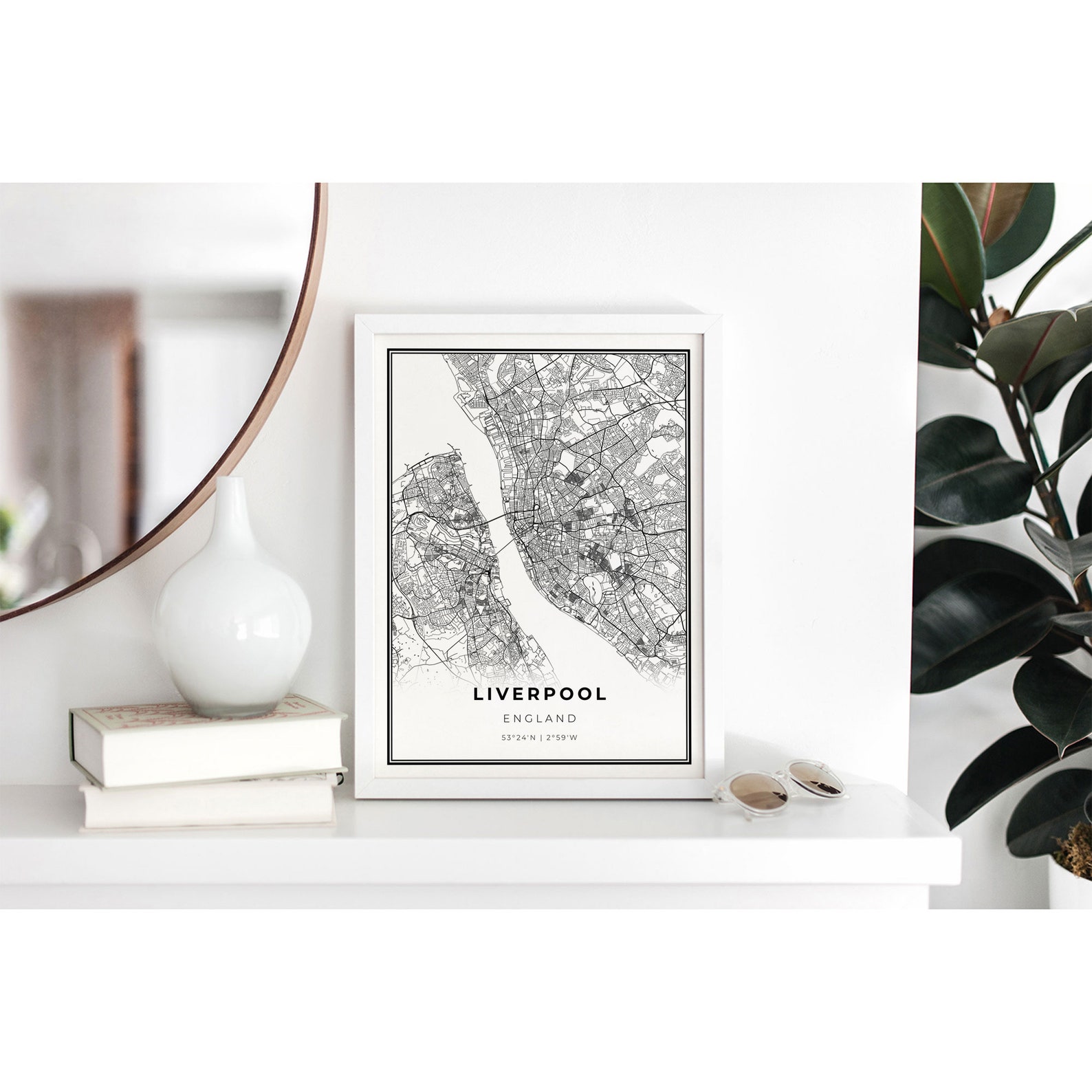 Liverpool Map Print, England United Kingdom UK, Printable City Street ...