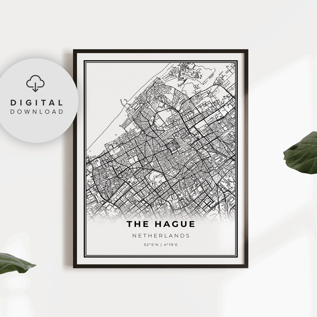 The Hague Map Art Print, Netherlands City Street Map (digital Download ...
