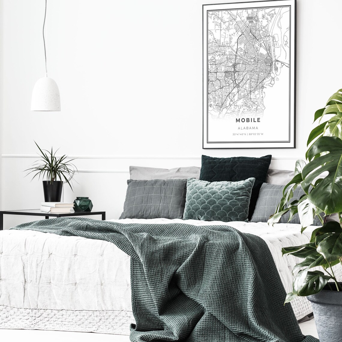 Mobile Map Print Alabama AL USA Map Art Poster Printable - Etsy