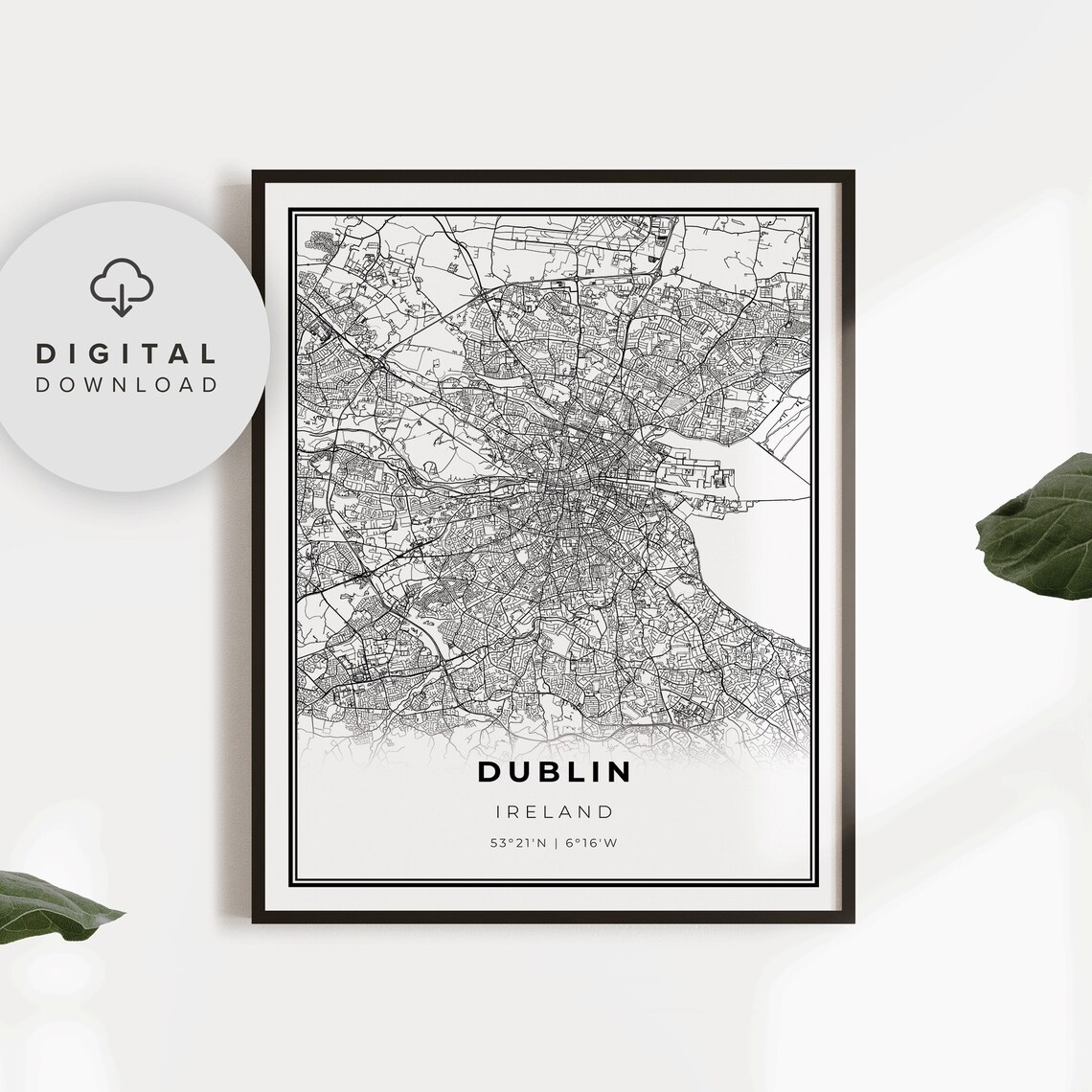 Dublin Ireland Map Art Print, City Street Map (digital Download), NP500 ...