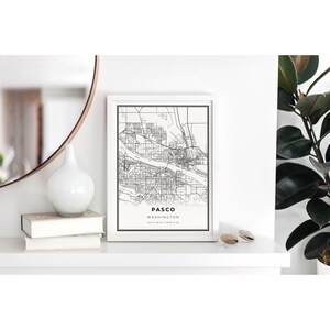 Pasco Washington Map Art Print, City Street Map Poster (digital ...