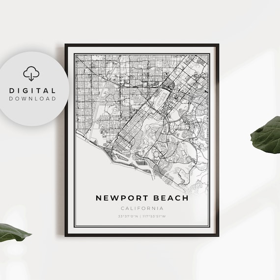 Newport Beach Map Print California CA USA Map Art Poster | Etsy