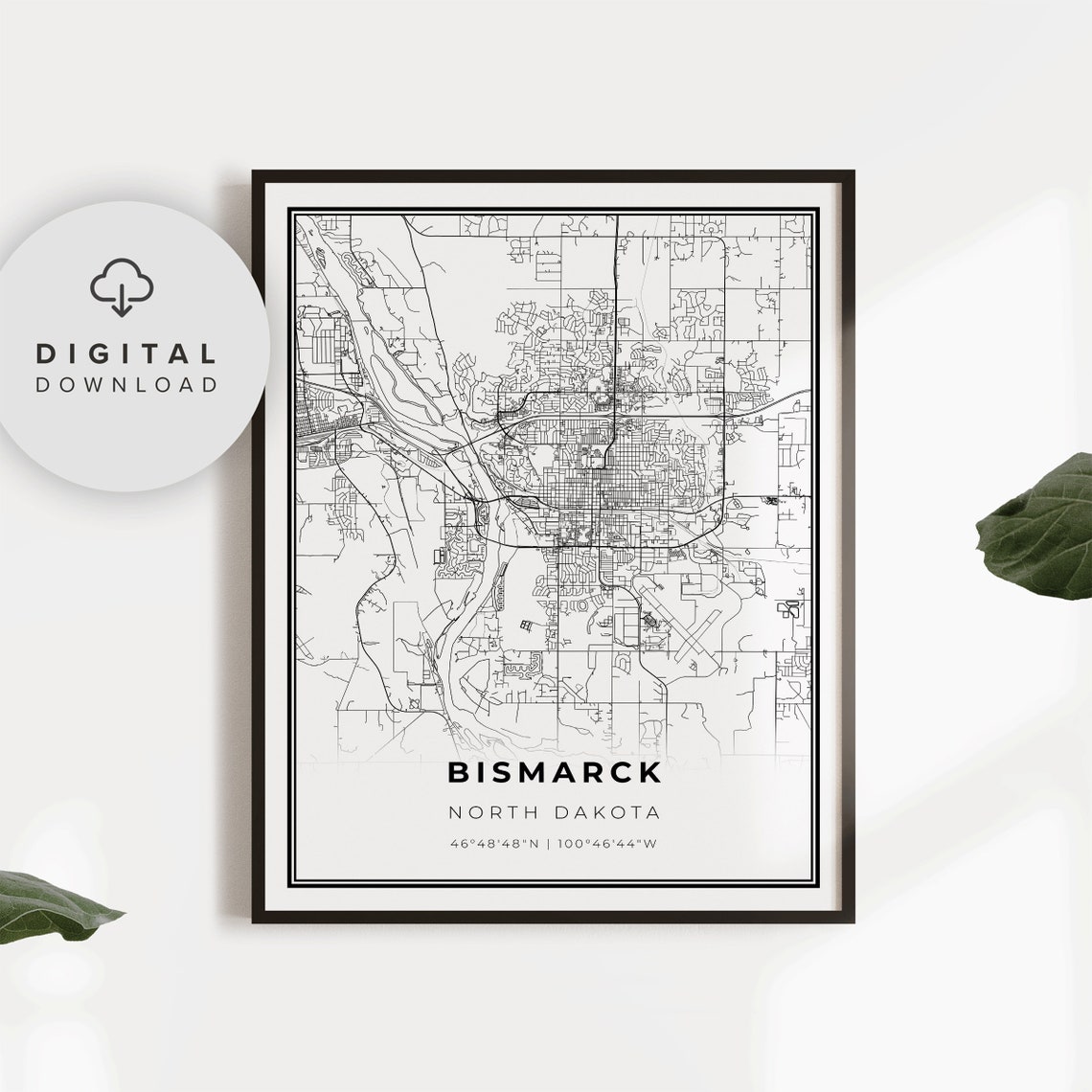Bismarck Map Print North Dakota ND USA Map Art Poster - Etsy