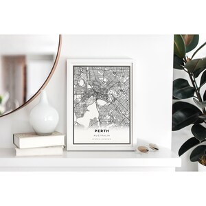 Downtown Perth Map Print, Australia Map Art Poster, Printable City ...