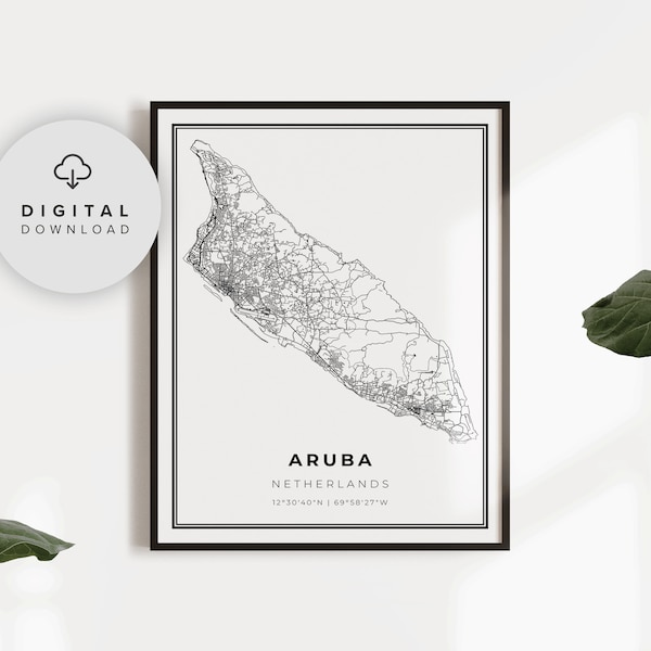 Aruba Map Print - Etsy